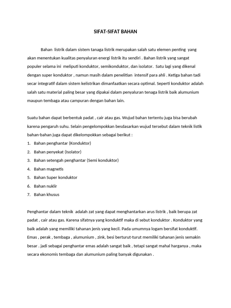 Sifat Sifat Bahan | PDF