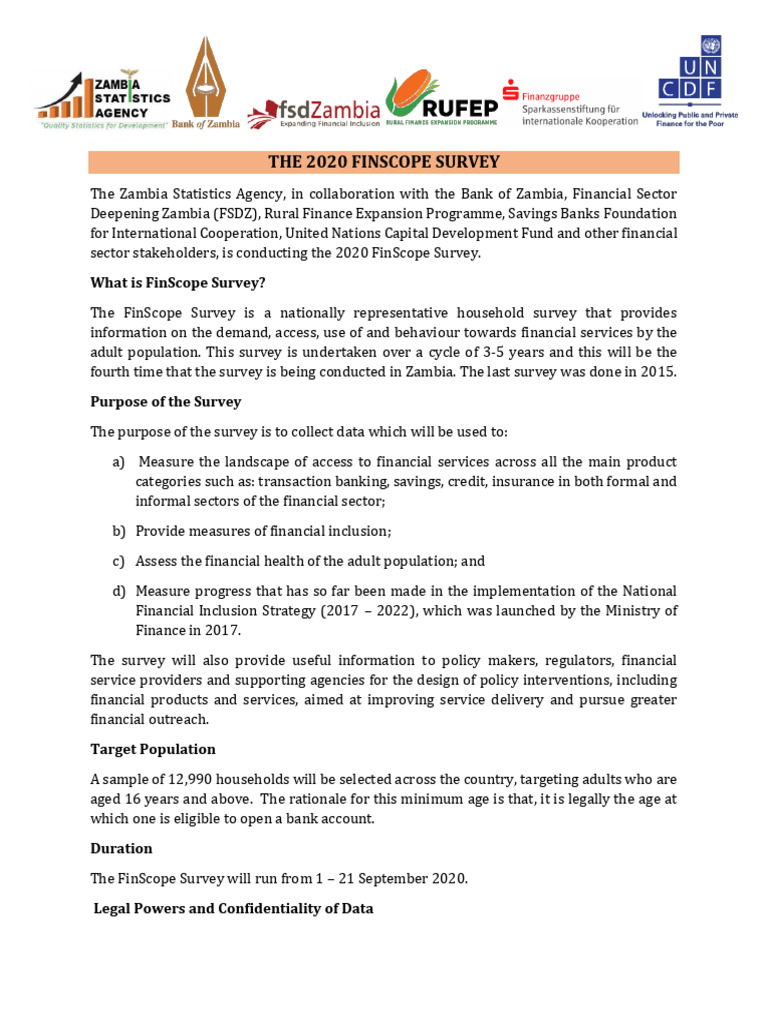 2020 Finscope Survey | PDF | Financial Inclusion | Banks