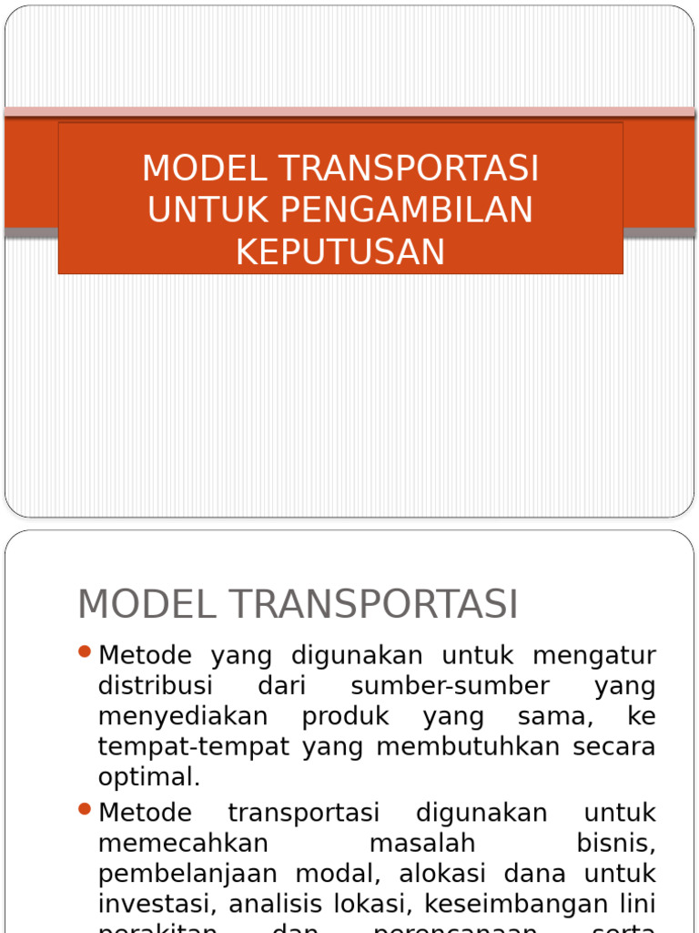 Model Transportasi | PDF
