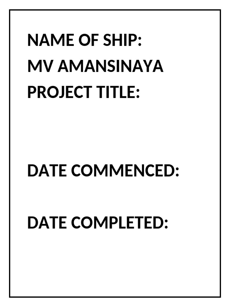 Project Work Title Page | PDF
