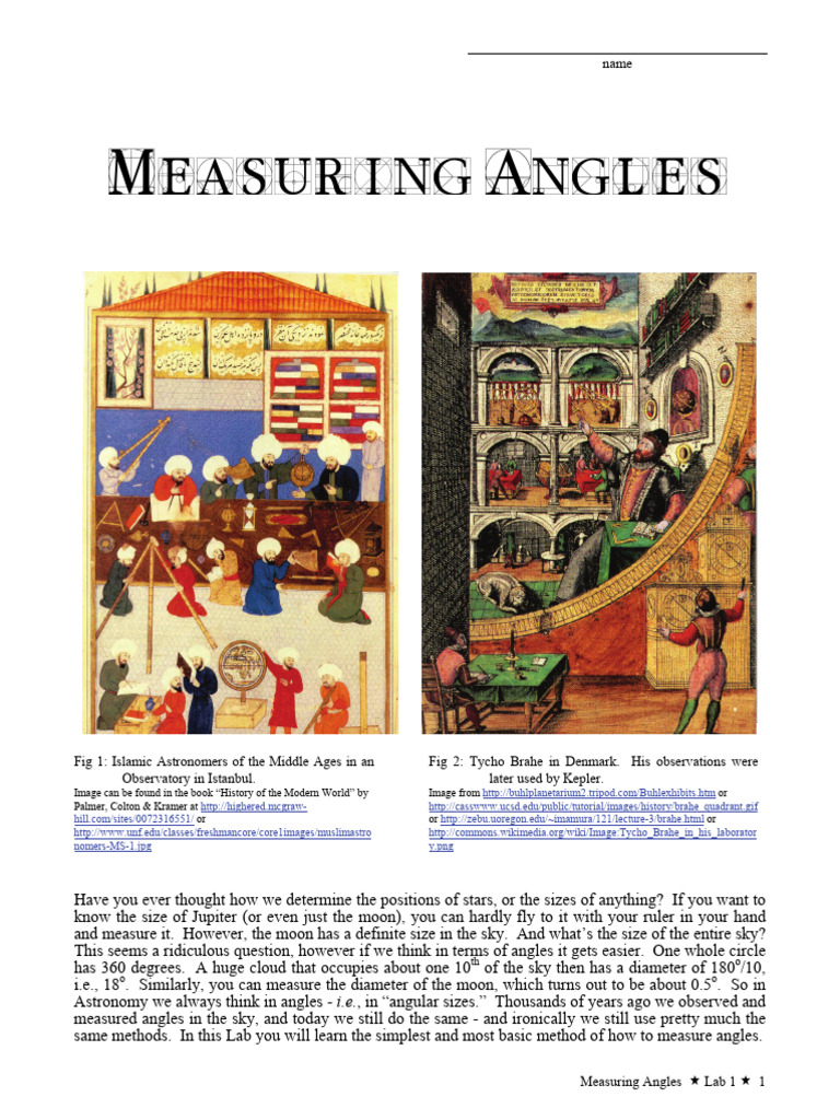 Measuring Angles in Astronomy | PDF | Significant Figures | Stars