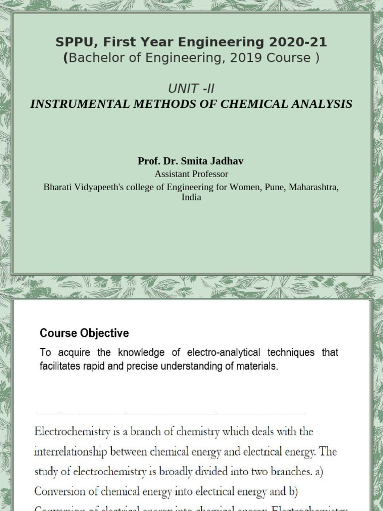 Unit 2 Instrumental Methods of Chemical Analysis | PDF