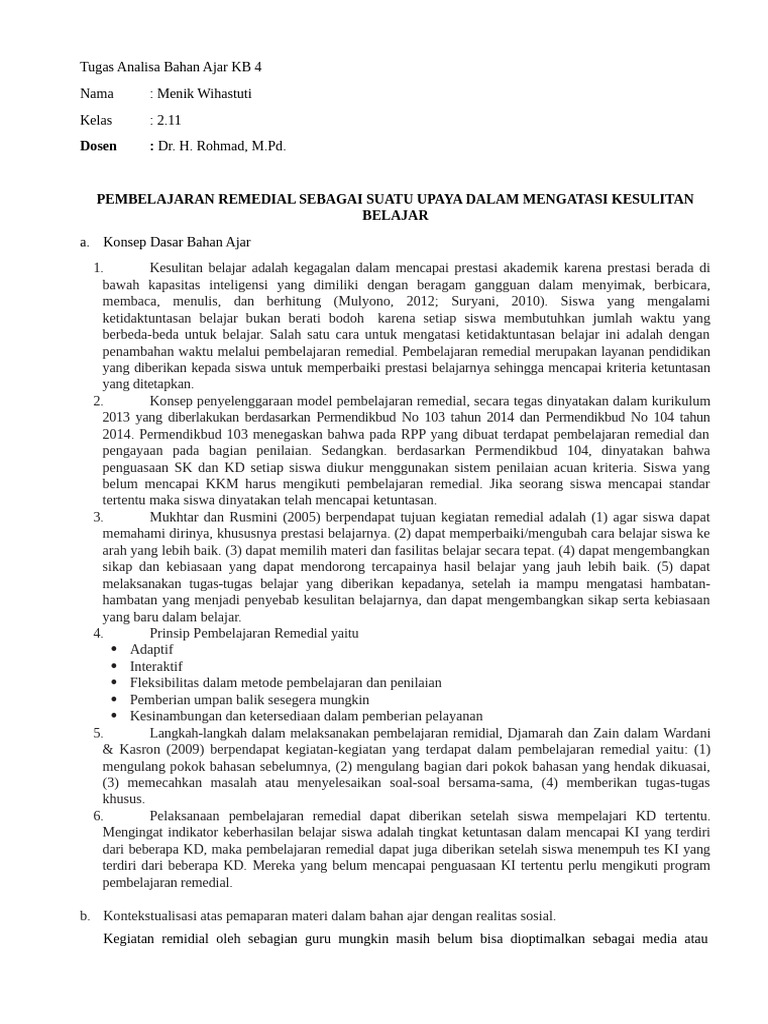 Tugas Analisa Bahan Ajar KB 4 Modul Evaluasi Pembelajaran | PDF