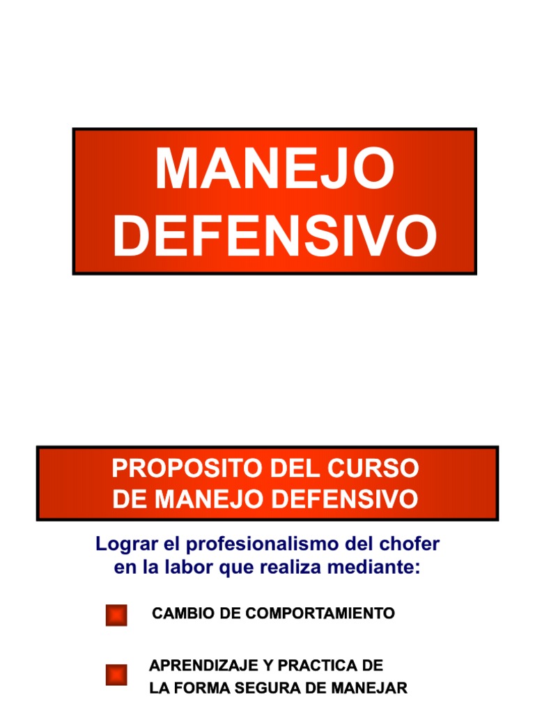 Manejo Defensivo | PDF | Accidente de tráfico | Seguridad vial Manejo Defensivo | PDF | Accidente de tráfico | Seguridad vial