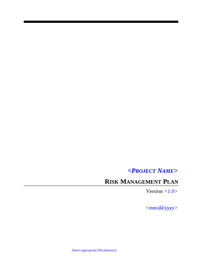 Risk Management Plan Template | PDF | Risk | Risk Management