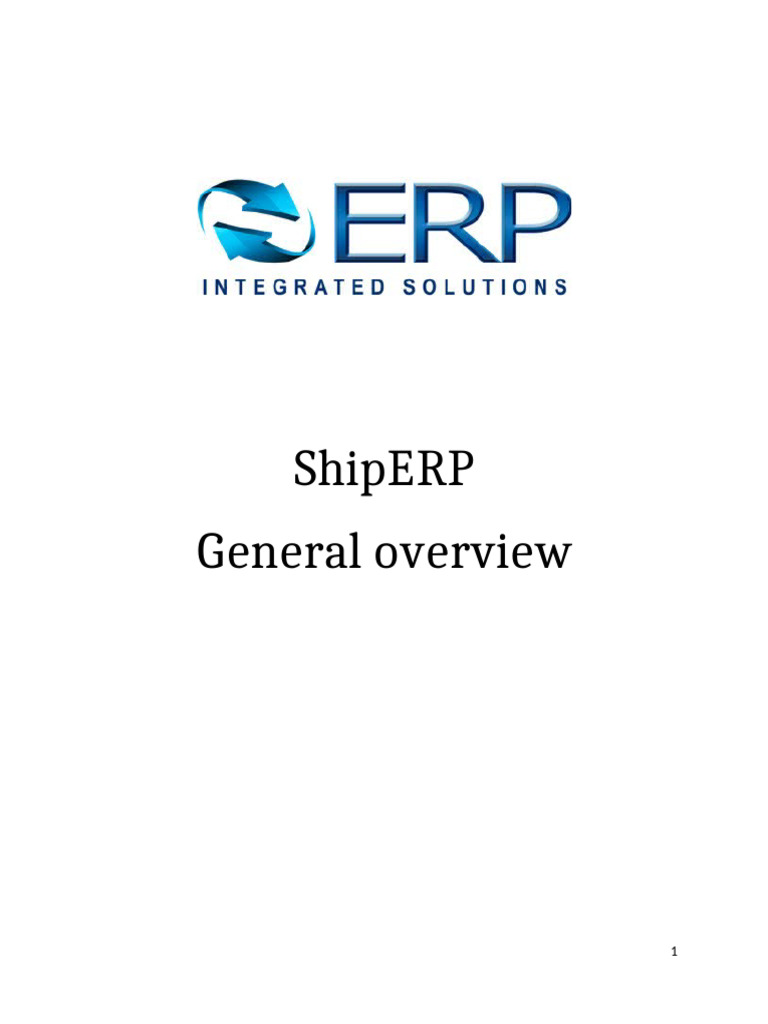 ShipERP General Overview and Delivery Overview | PDF | Cargo | Supply ...
