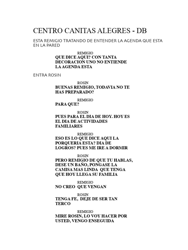 Actividades familiares en Canitas Alegres | PDF