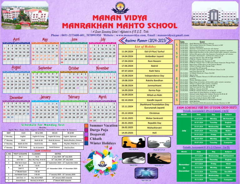 Planer 2024-25 | PDF | Observances | Festival