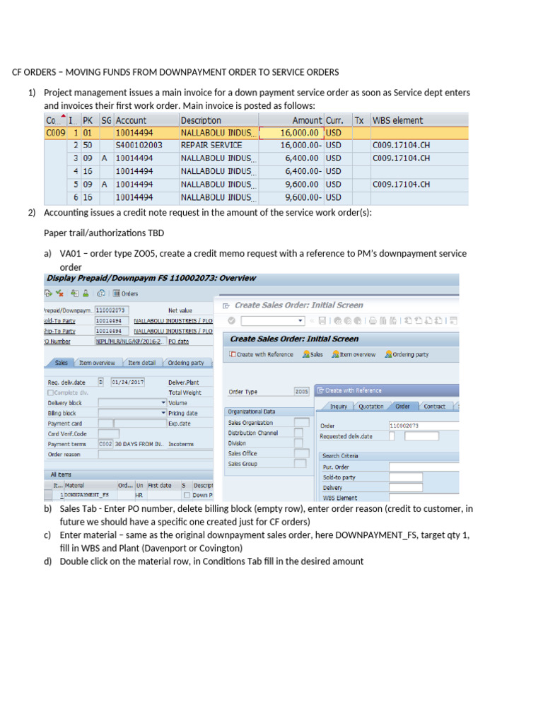 CF Orders Process | PDF