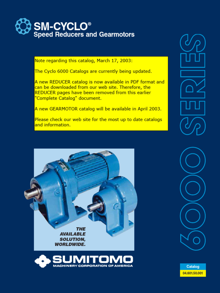 Cyclo6000-003 Complete Catalog | PDF | Gear | Electric Motor