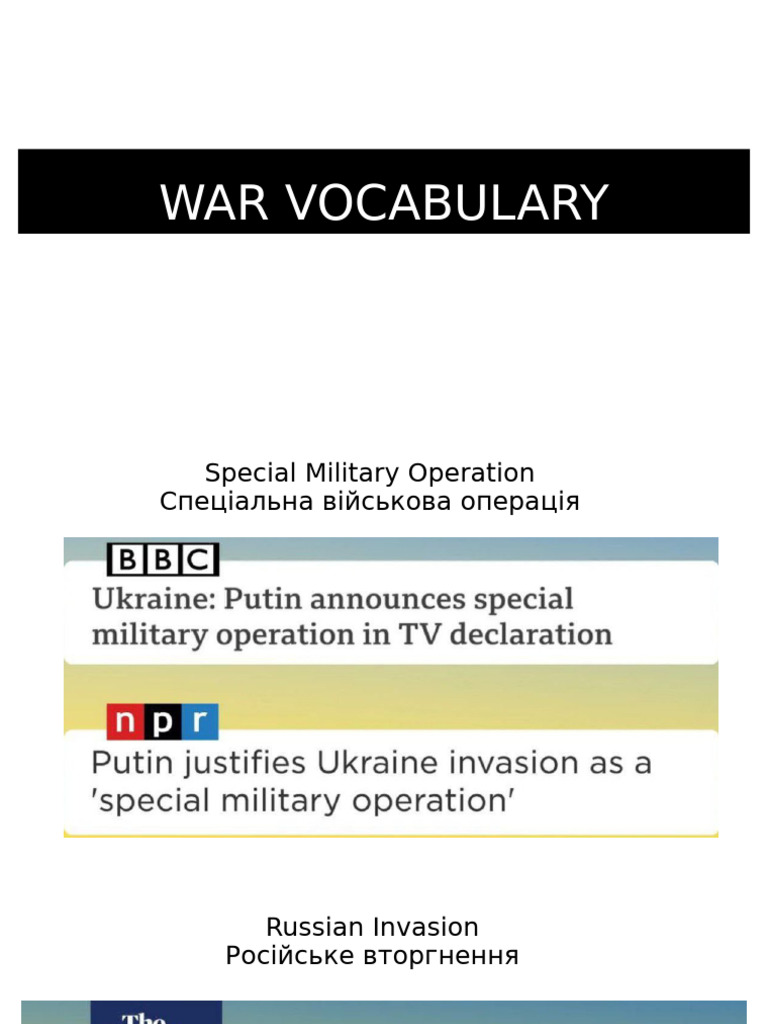 War Vocabulary | PDF