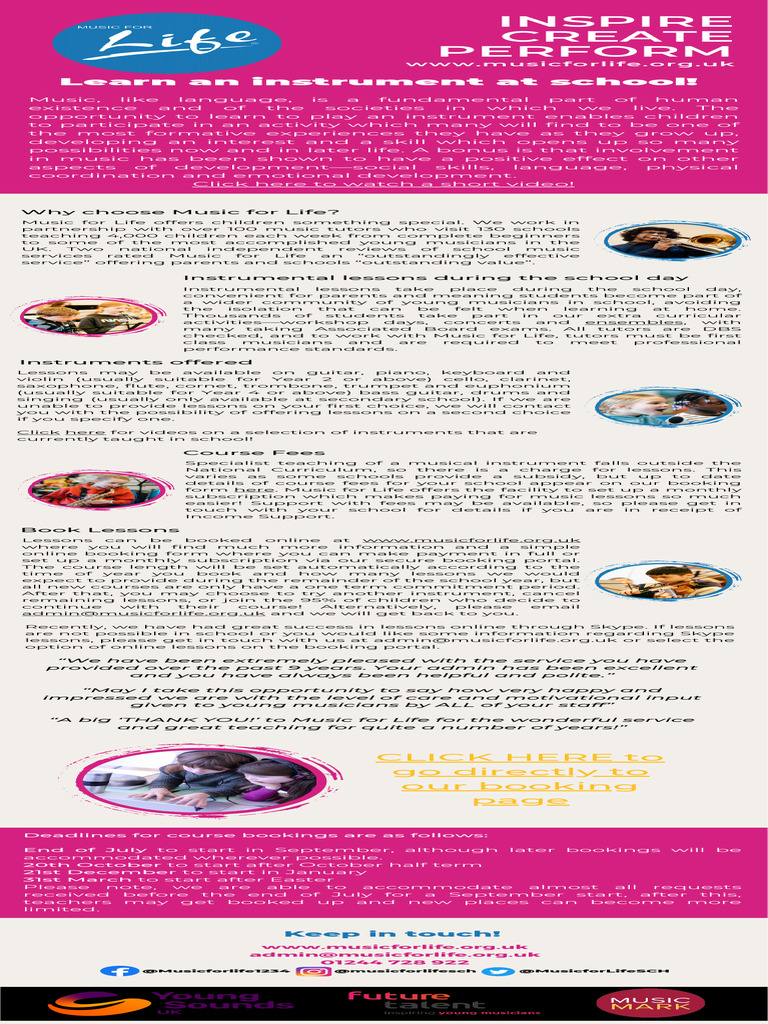 MFL Lesson E-Information 2024 | PDF | Musical Instruments