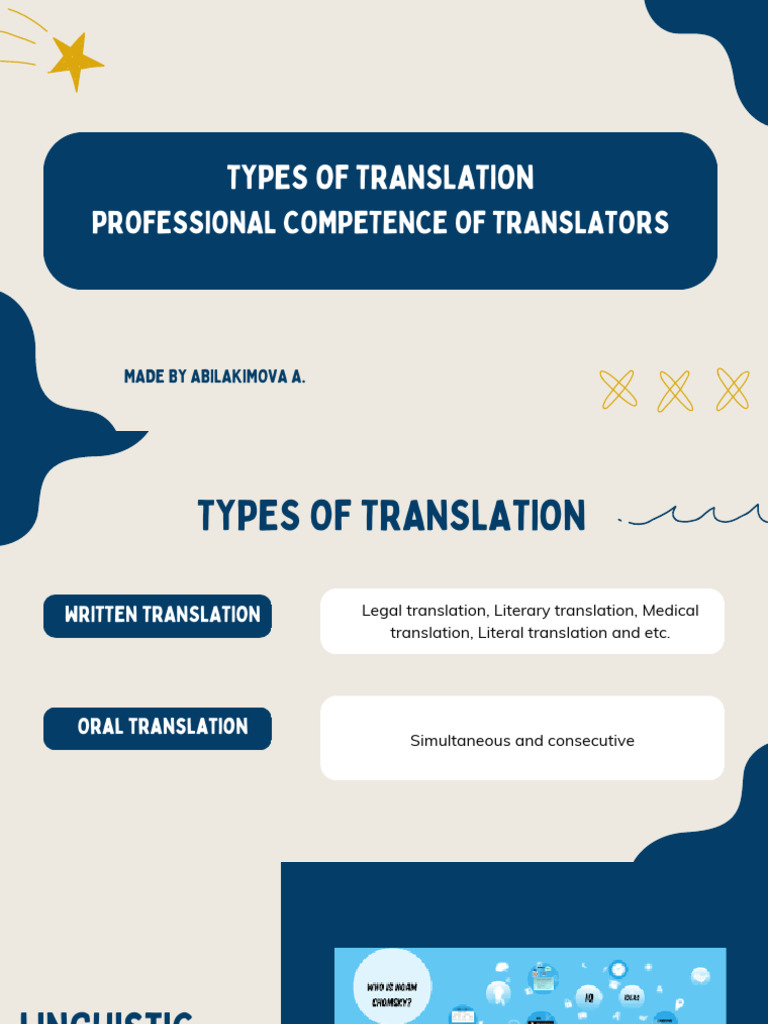 Types of Translation Professional Competence of Translators | PDF ...