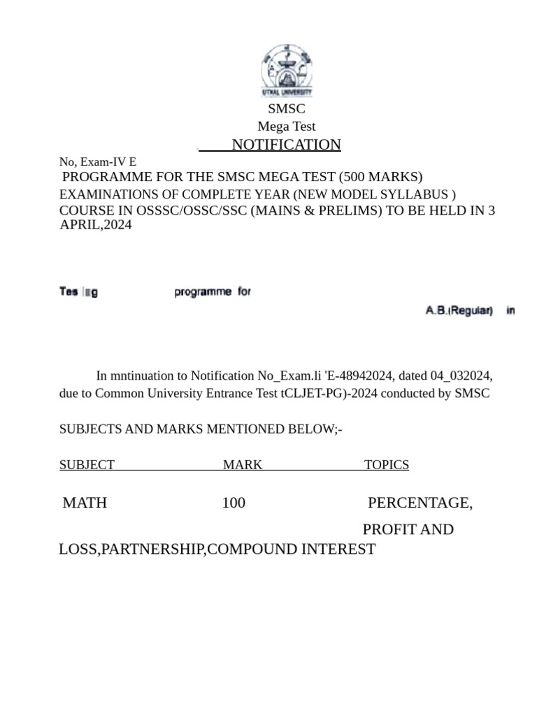 SMSC Mega Test | PDF