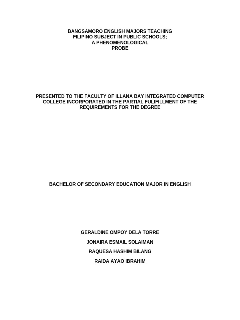 Chapter 1 5 Final Thesis 1 Checked | PDF | Teachers | Teacher Education