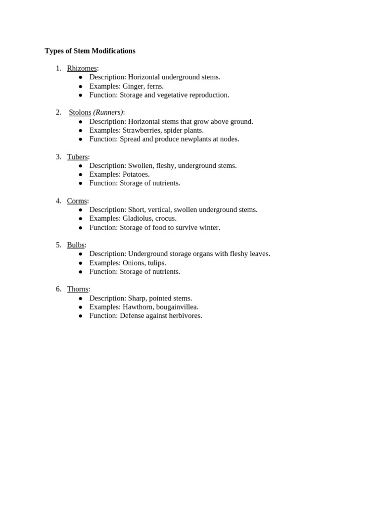 Types of Stem Modifications | PDF
