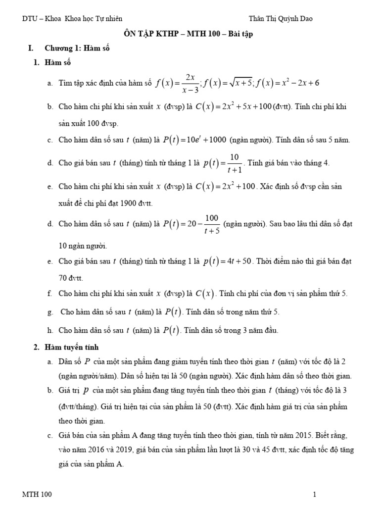 On Tap C - KTHP - Bai Tap | PDF
