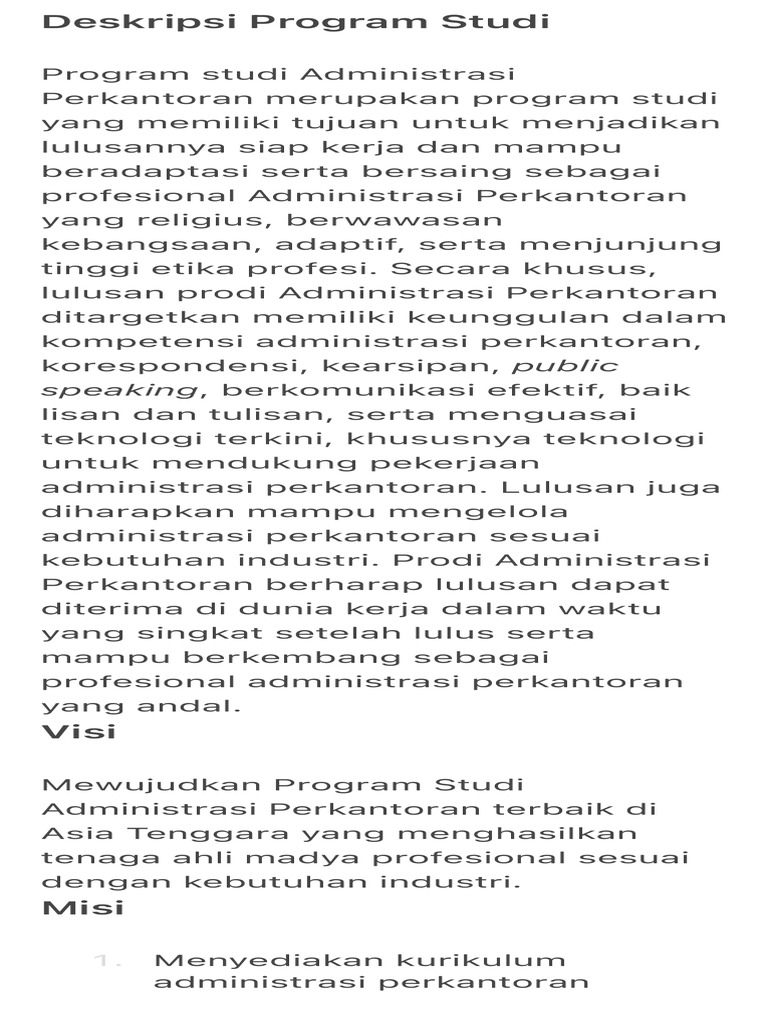 Deskripsi Program Studi | PDF | Seni