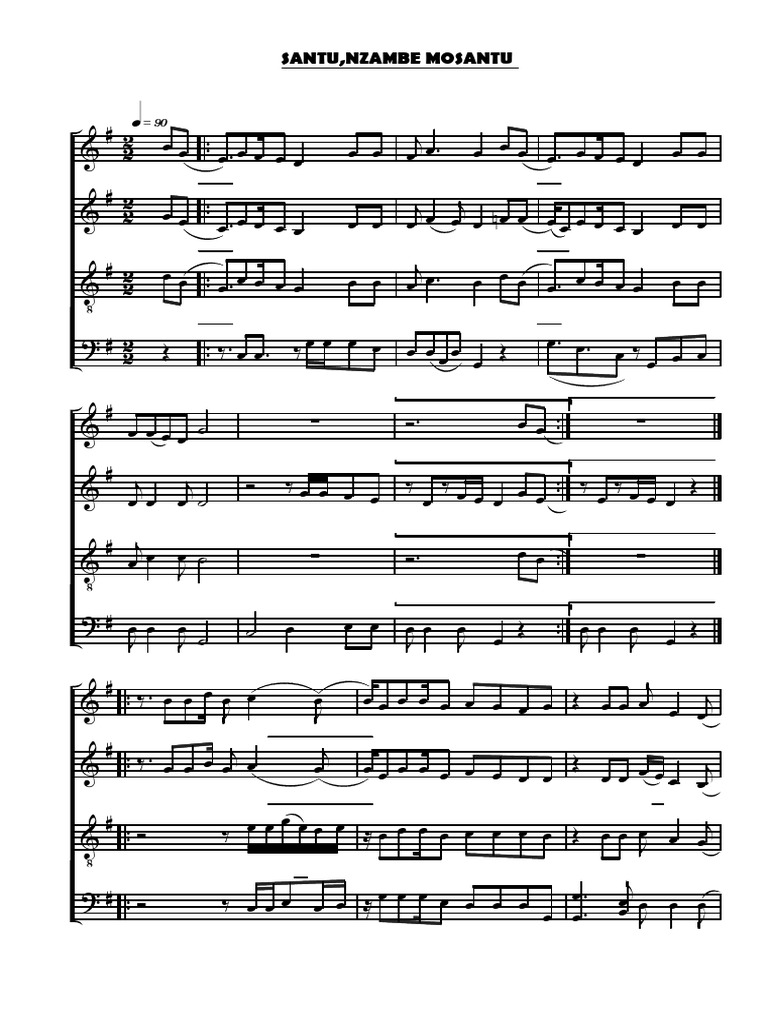 Santu, Nzambe Mosantu - Pierre Marie Betofe - Arr - Gabriel Mayenda | PDF