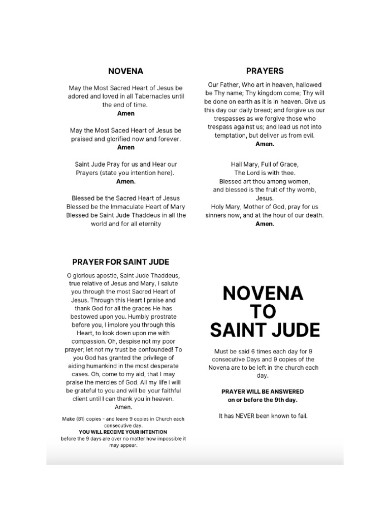 Novena For St. Jude | PDF