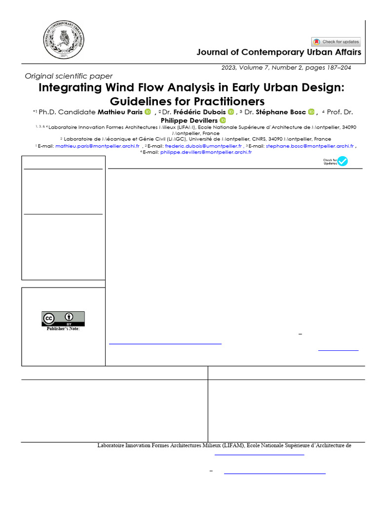 Integrating Wind Flow Analysis in Early Urban Design: Guidelines For ...