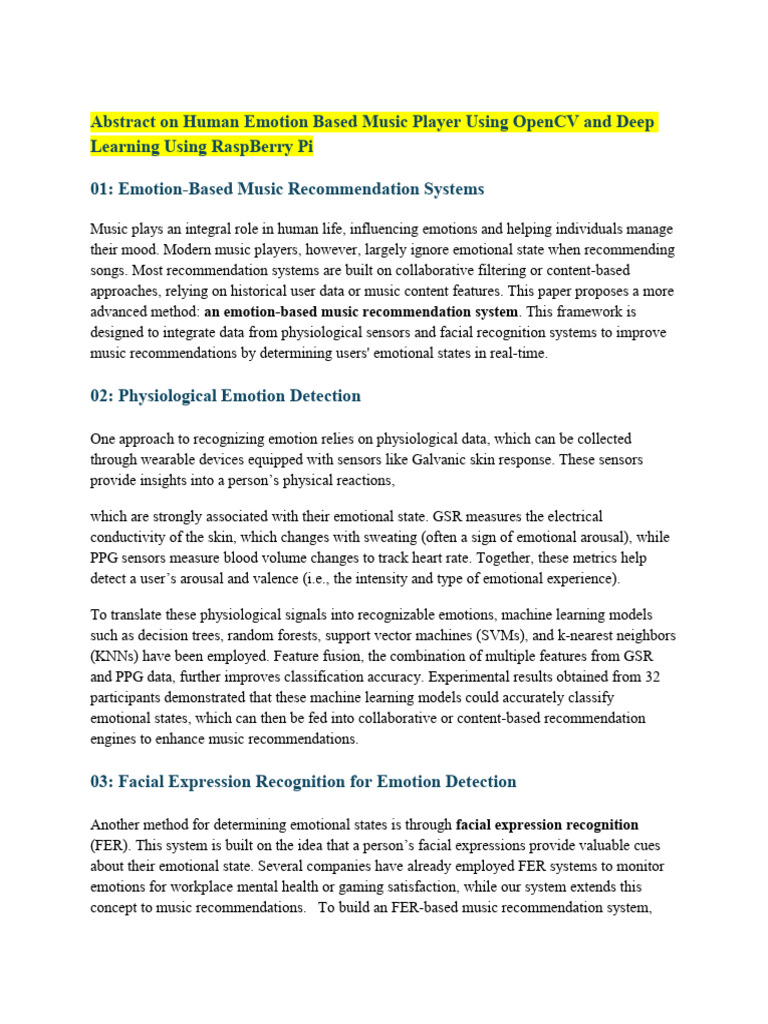 Reasearch Paper Abstracts | PDF | Emotions | Machine Learning