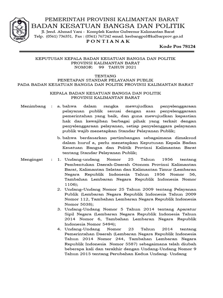 Sop Badan Kesbangpol Pdf