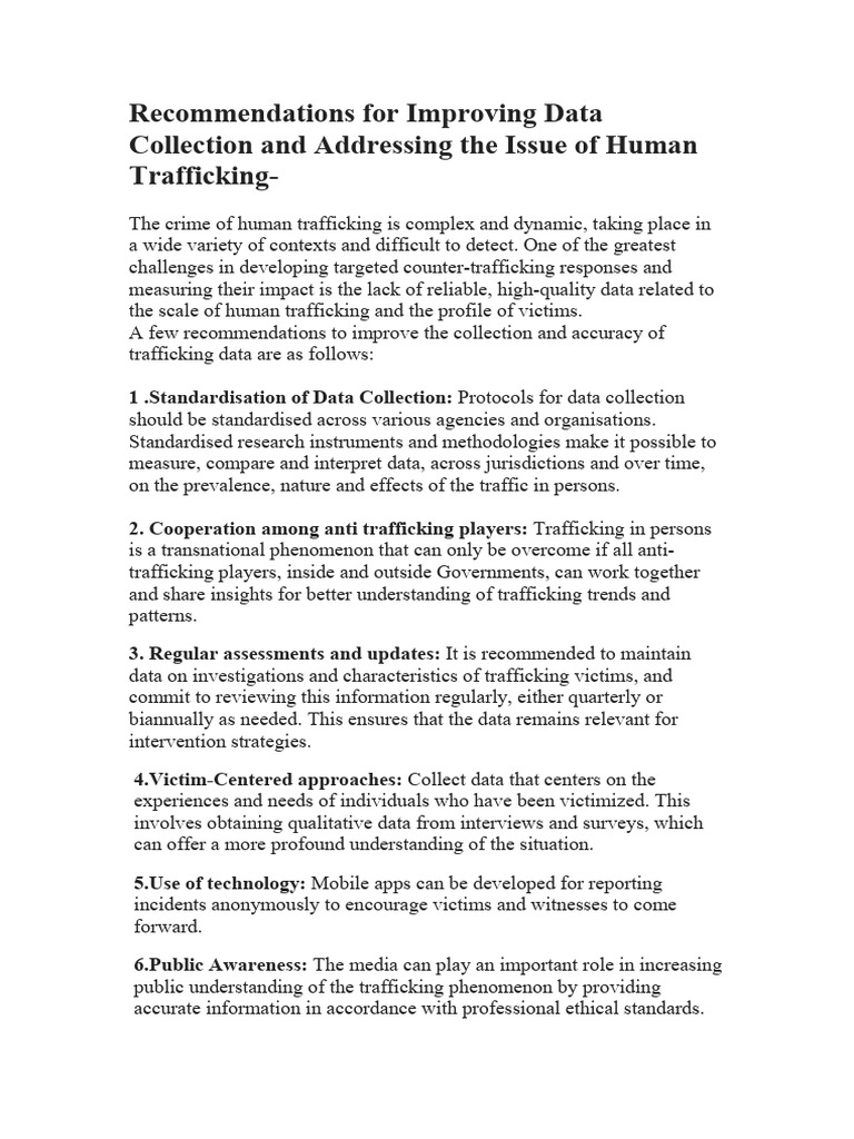 Recommendations For Improving Data Collection | PDF