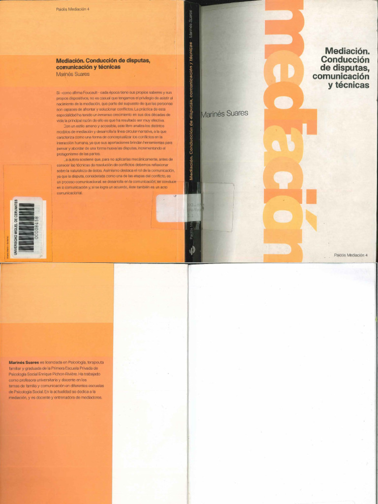 Libro Mediacion y Conduccion de Disputas Comunicacion y Tecnicas Marines Suarez PDF | PDF