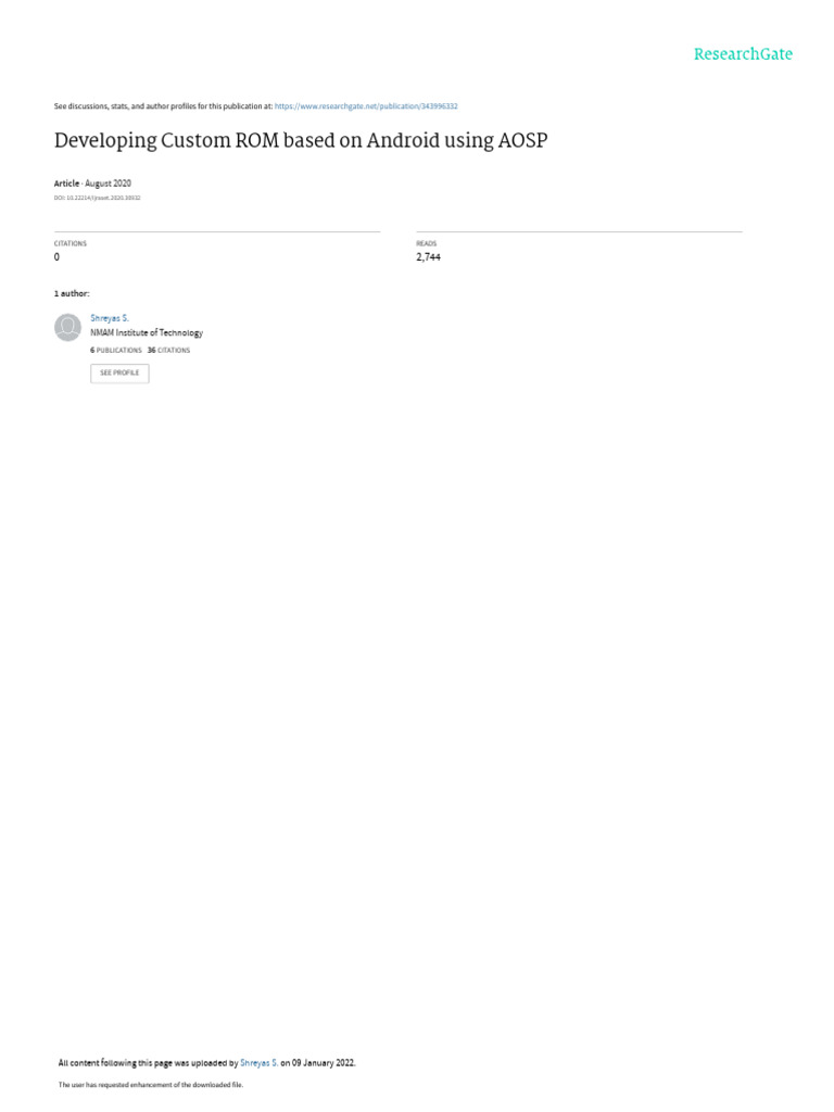 Developing Custom ROM Based On Android Using AOSP | PDF | Android (Operating System) | Mobile App