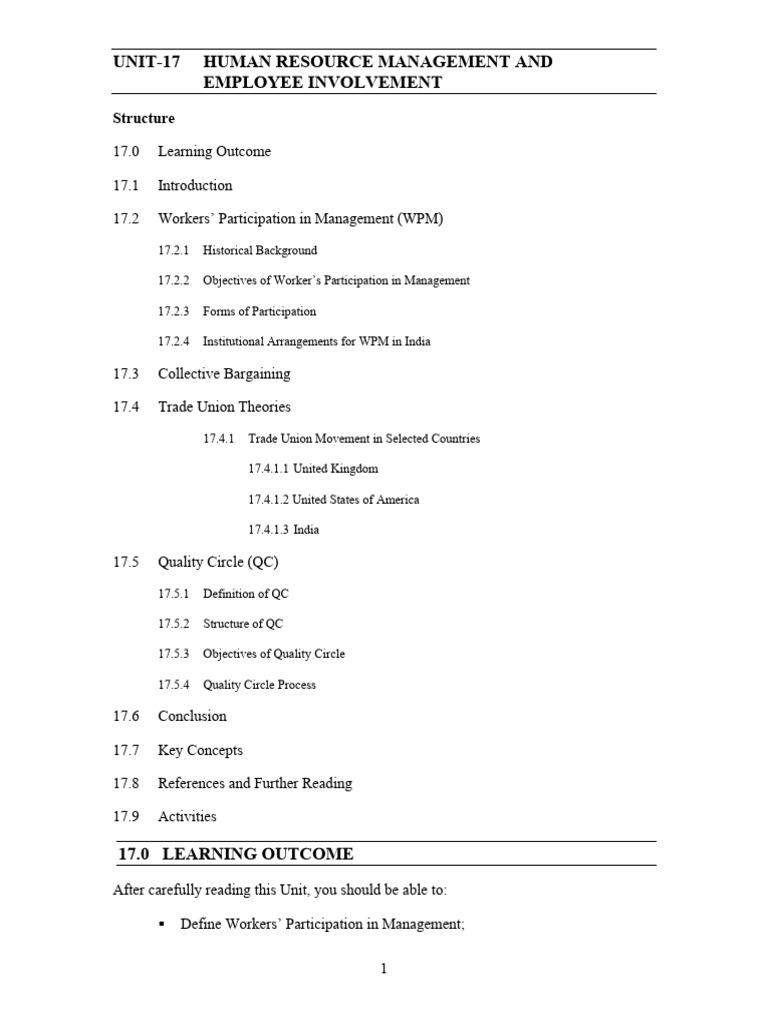 Unit-17 HRM | PDF | Employment | Collective Bargaining