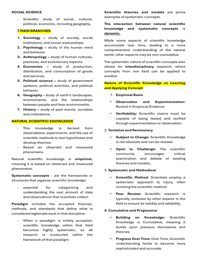 Basic Fundamentals of Social Science | PDF | Science | Knowledge