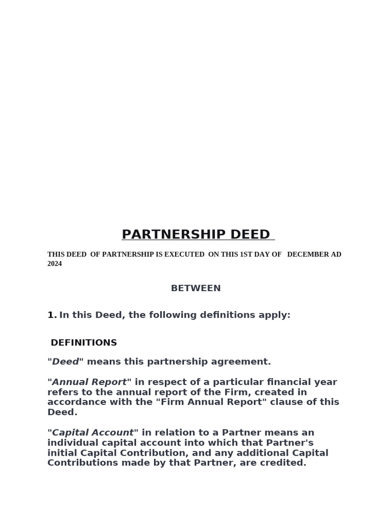 Deed of Partnership - SmartCodeVisor Financial Services | PDF ...