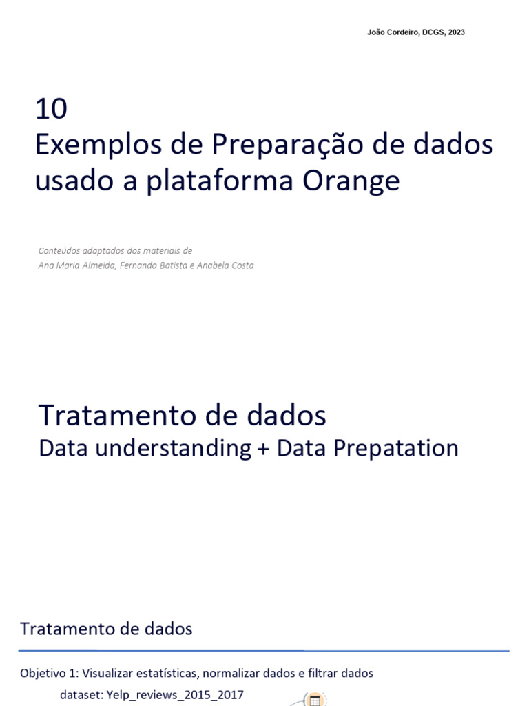 Preparação de Dados com Orange: Yelp | PDF | Ponto fora da curva ...