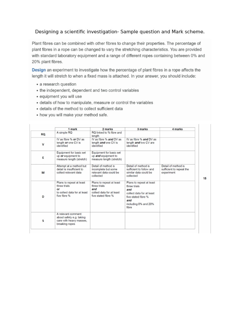 Designing - A - Scientific - Investigation - MYP4 Sample | PDF
