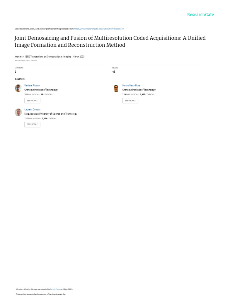 Msfa 2023 | PDF | Image Resolution | Signal Processing
