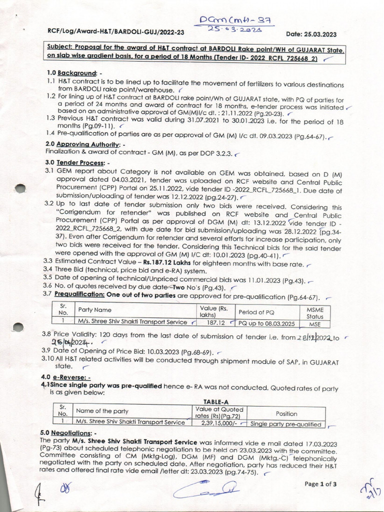 Approval Bardoli Rake PT DT 06.04.2023 | PDF