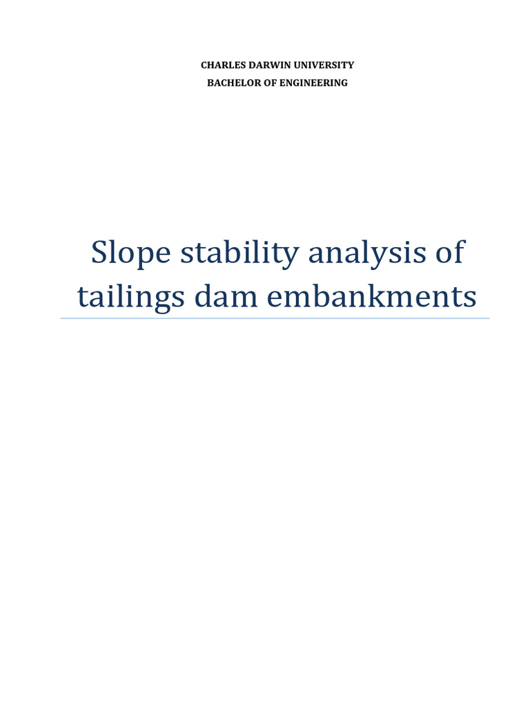 Slope Stability Analysis of Tailings Dam Embankments (PDFDrive) | PDF | Soil Mechanics