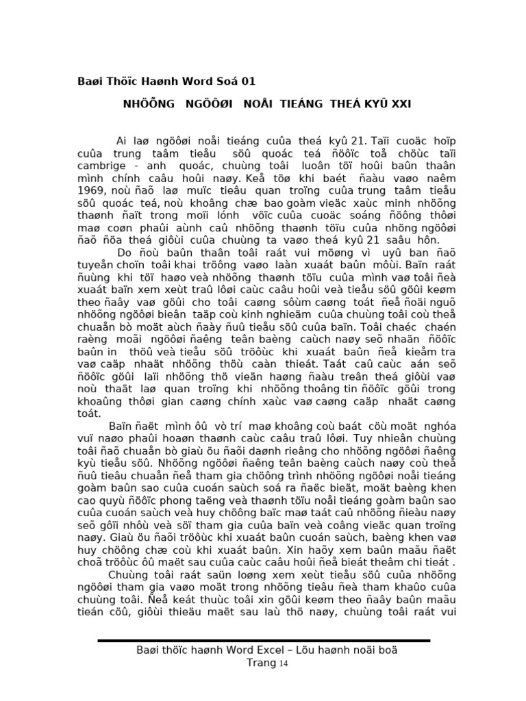 Bai Thuc Hanh Word | PDF