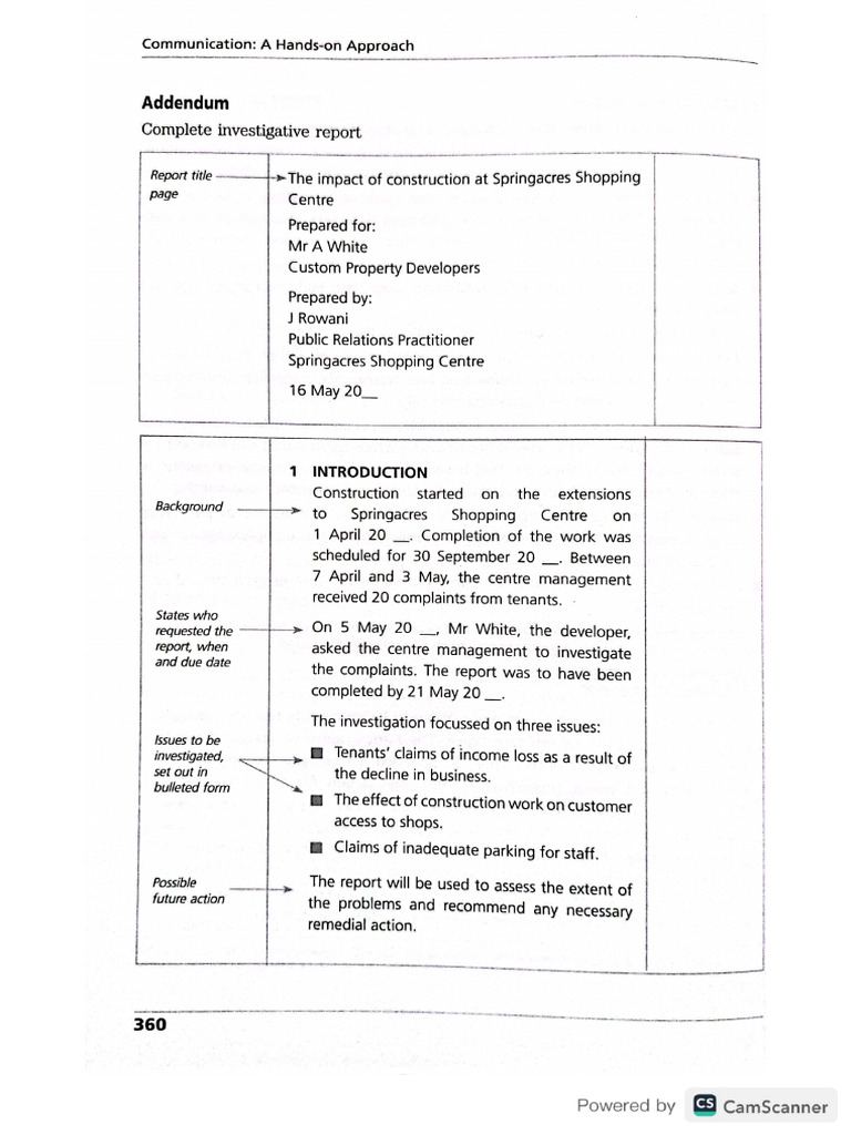 Investigative Report Example | PDF