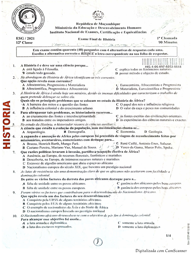 Exame de Filosofia 12 Classe | PDF