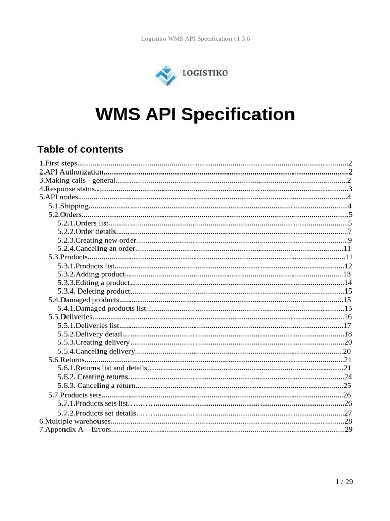 Wms Api Specification Pdf Parameter Computer Programming United 3887