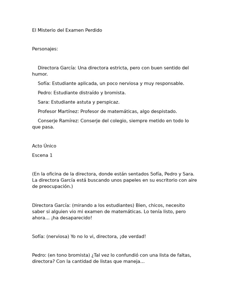 El misterio del examen desaparecido | PDF