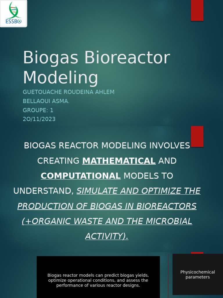 Biogas Bioreactor Modeling | PDF | Anaerobic Digestion | Biogas
