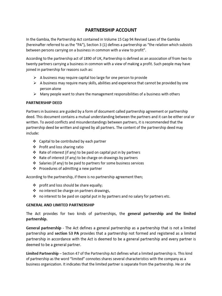 Lecture 2. Partnership Accounts | PDF | Partnership | Limited Partnership