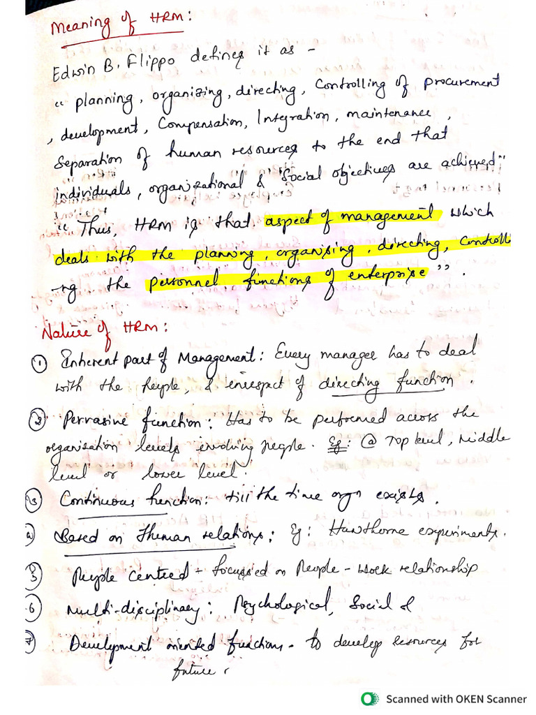 HRM-class Notes | PDF