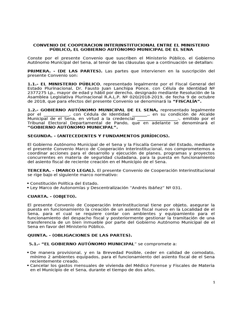 Convenio Sena y Ministerio Publico | PDF | Fiscal | Gobierno