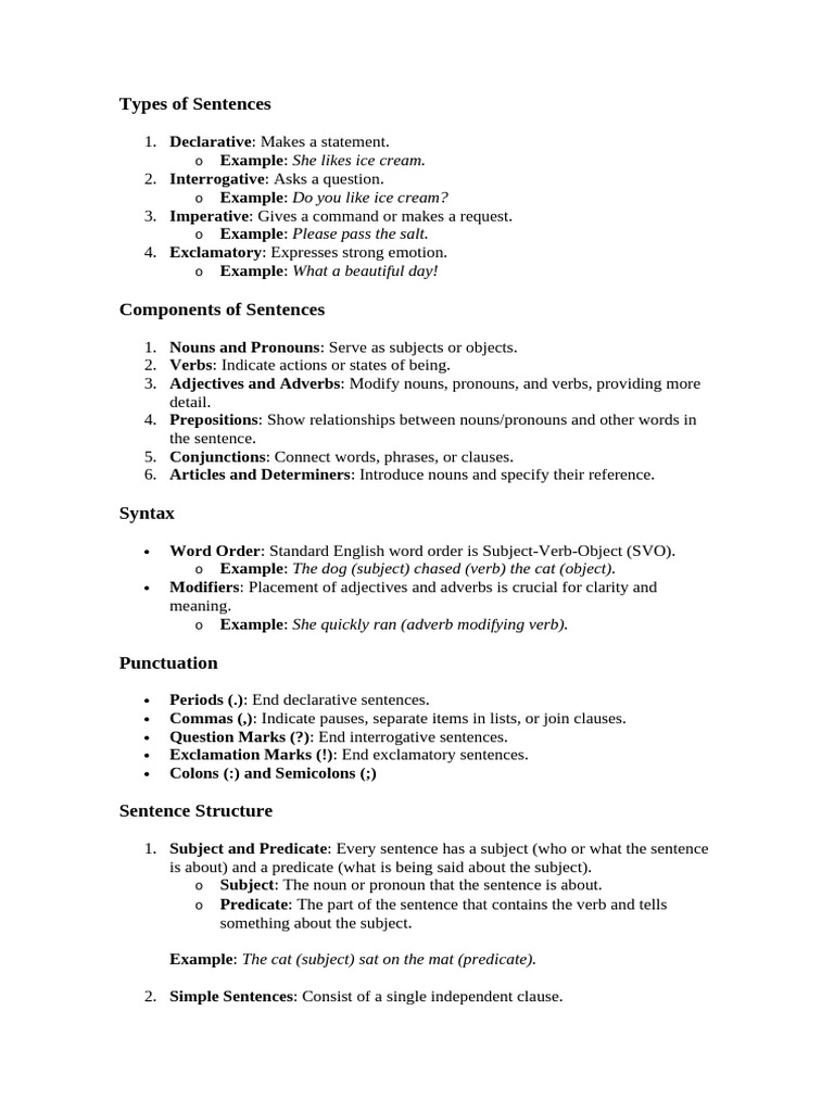 Sentences in English 2 | PDF | Clause | Sentence (Linguistics)