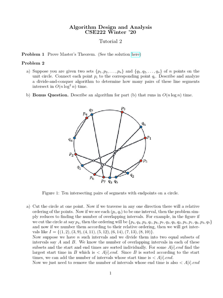 Tut2 Sol | PDF | Interval (Mathematics) | Time Complexity