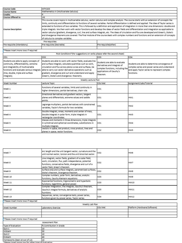 Math III | PDF | Integral | Multivariable Calculus